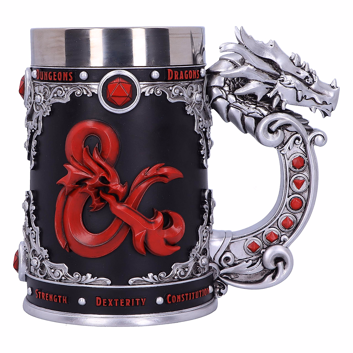 Nemesis Now Dungeons & Dragons Fantasy Role Play Die D20 Tankard, Polyresin, Black, 1 Count (Pack of 1)