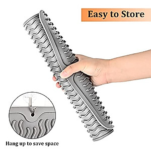 Elyum Dish Drying Mat, Silicone Drying Mat Heat Resistant Dish Mat Non-Slip Easy Clean Drying Mats for Kitchen Counter Sink(16" x 12'', Gray)