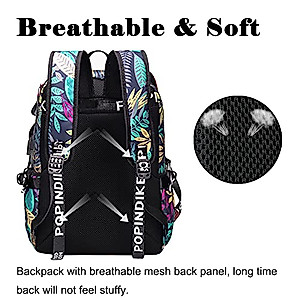 CHXIAOX Laptop Backpack Travel Bag for Men Women, Street Fashion Business Hiking Waterproof Bag with USB Port 17" - Green Camo Shark