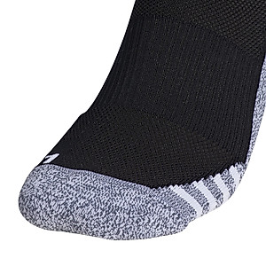 adidas Team Speed 3 Soccer Socks (1 Pair), Black/White, Large