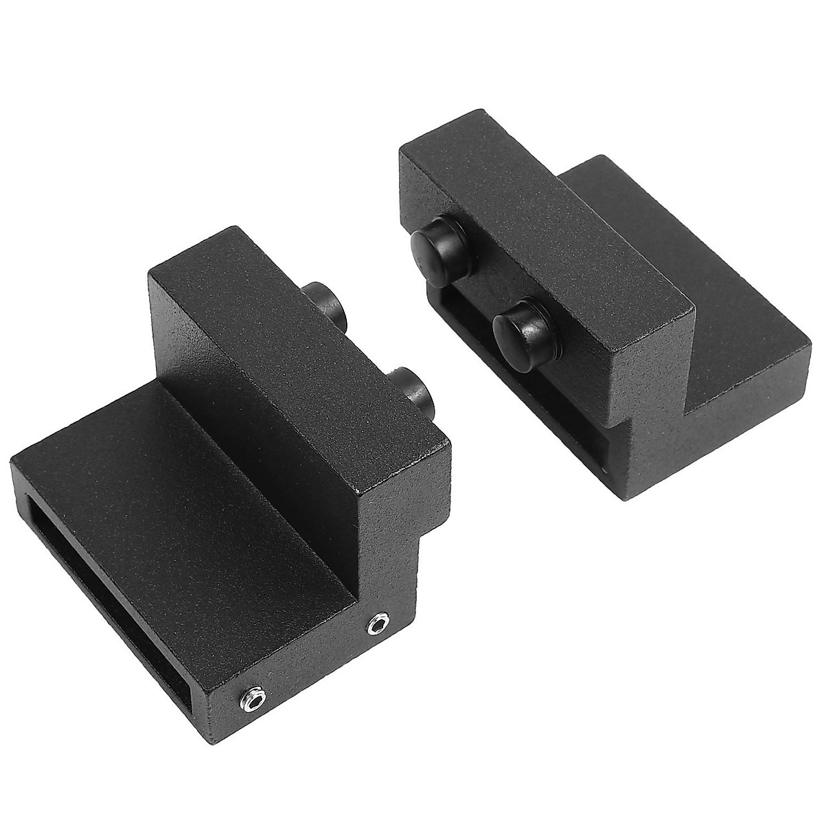 PeggyHD Barn Door Stopper for Track Sliding Door Hardware Flat Rail Roller Stop Limit Device Black 2pcs Set