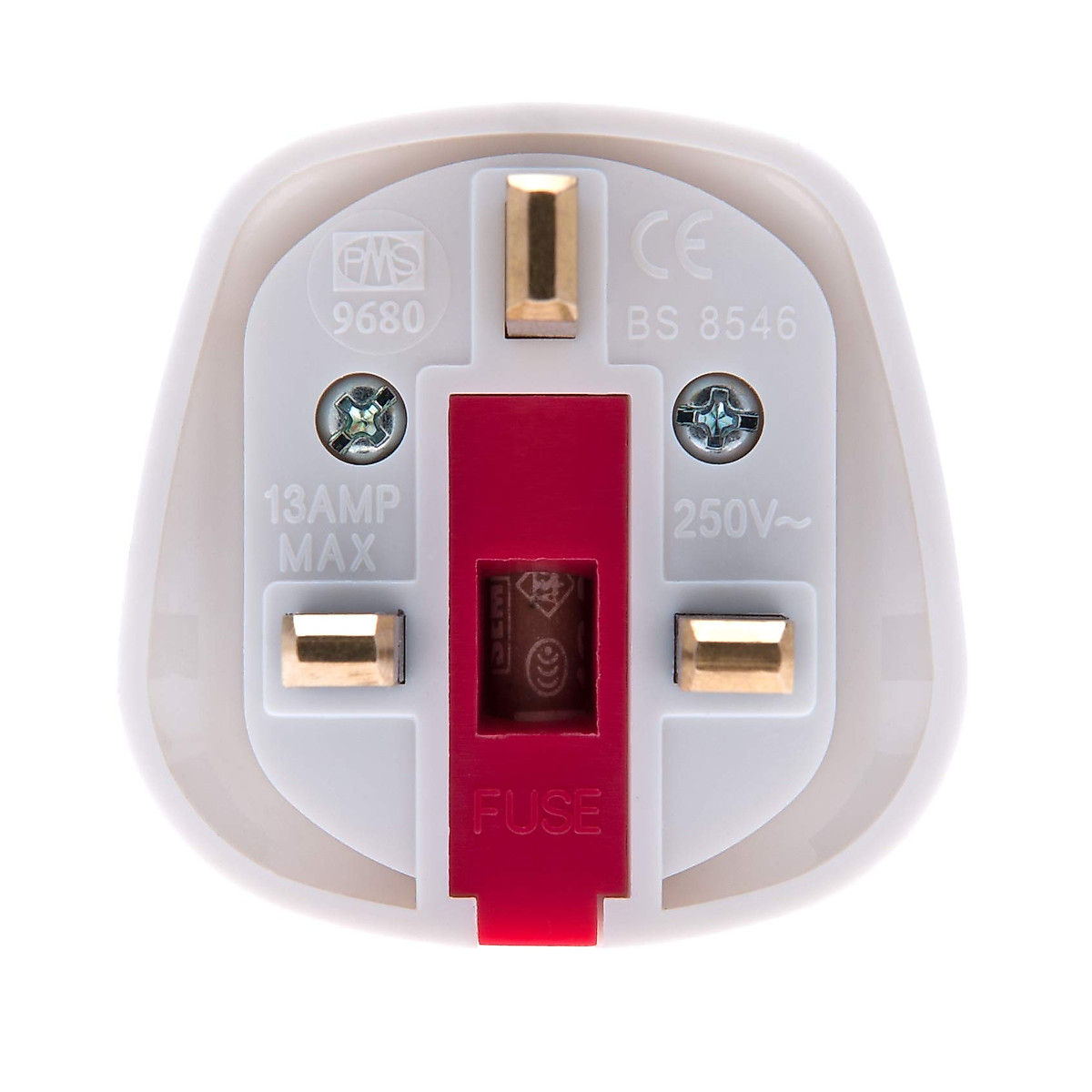 EU to UK Adapter Schuko Euro Socket 2 Pin to 13 Amp 3 Pin Plug Type C to Type G | International Universal European Europe Travel Adaptor Adopter | for Mobile Phone Tablet Laptop | 1 x White