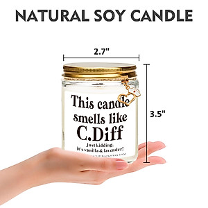 Smell Like C. Diff Candle - Nurse Gifts Nurse Candle Gifts, Funny Nurse Gifts Nurse Practitioner Gifts, Rn Gifts for Nurses Scented Candle Nursing Gifts for New Nurses Funny Gifts for Nurses Women
