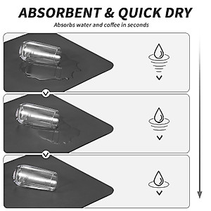 HotLive Coffee Mat - Coffee Bar Mat for Countertops | Coffee Bar Accessories Fit Under Coffee Maker Espresso Machine | Absorbent Hide Stain Rubber Backed Dish Drying Mat for Kitchen Counter