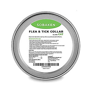 SOBAKEN Flea Collar for Cats, Flea and Tick Prevention for Cats, Natural Cat Flea Collar, One Size Fits All, 13 inch 8 Month Protection - 1 Pack
