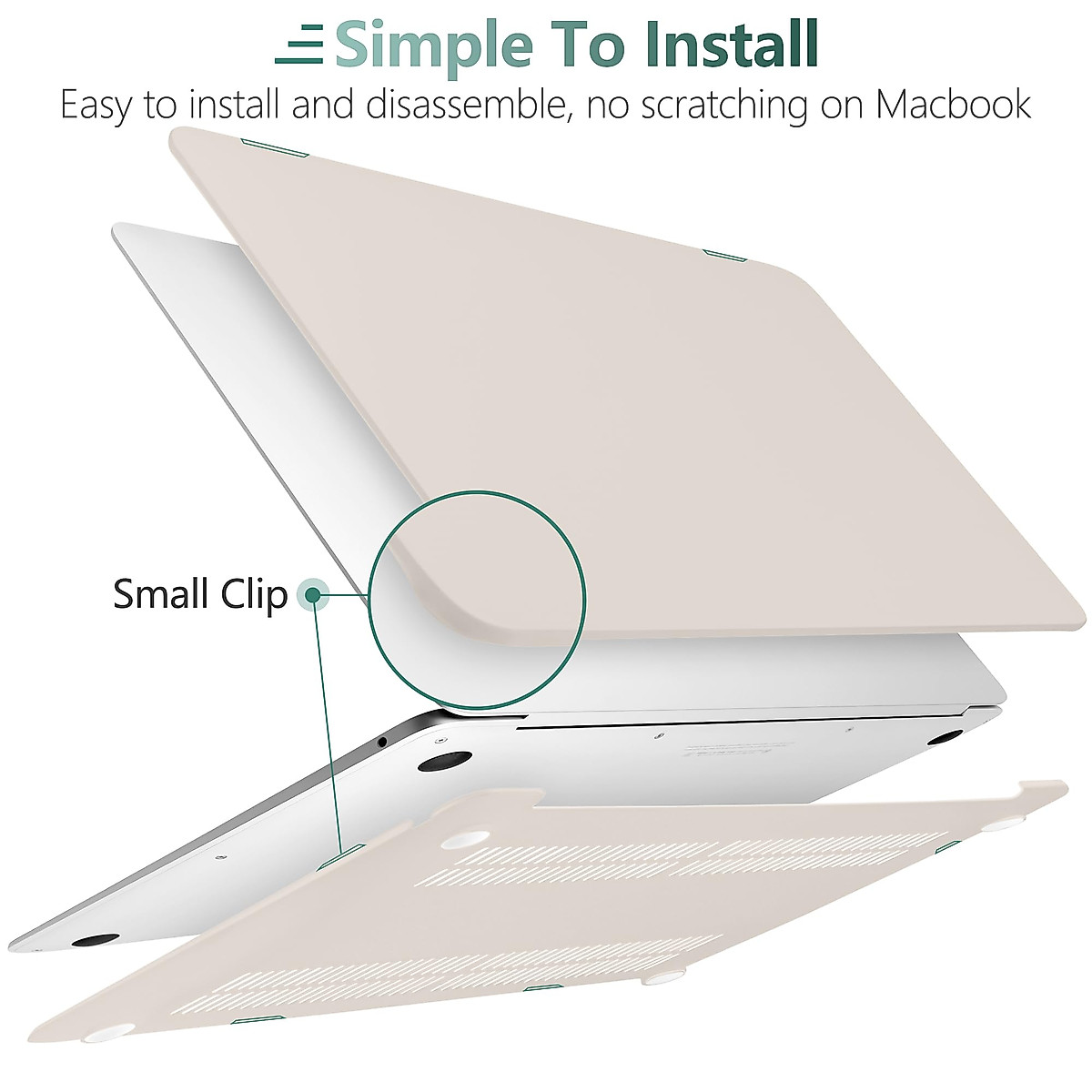 DONGKE Compatible with MacBook Air 13 inch Case 2021 2020 2019 2018 Release Model: M1 A2337 A2179 A1932, Matte Hard Case Cover for MacBook Air 13 inch with Retina Display Fits Touch ID - Stone