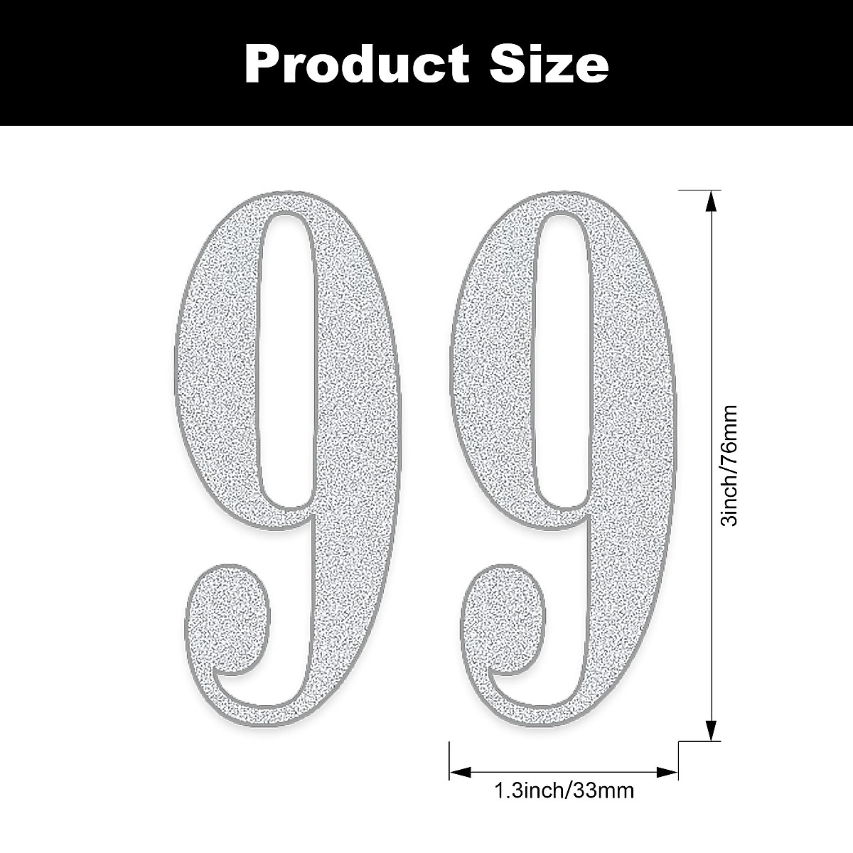 3 Pack Mailbox Numbers 0-9, Waterproof 3 Inch Reflective Sticker Decal, Self Adhesive Mailbox Number for Signs, Door, Cars, Trucks, Home, Business, Address Number (3inch 3PCS)