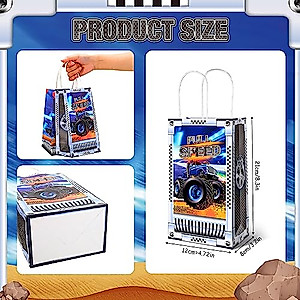 24 Pcs Truck Party Supplies Trucks Favors Bags with Handles Truck Themed Candy Bags Goodie Bags for Kids Truck Party Themed Birthday Party Supplies, 12 x 8 x 21 cm