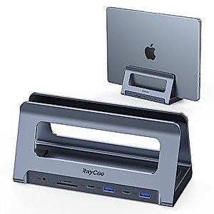 USB C Docking Station Dual Monitor for MacBook Pro/Air, USB C Dock Dual HDMI, Dual HDMI for Mac, Docking Station Stand with 10Gbps USB C/USB, PD3.0, RJ45, USB/USB C 3.0,2*USB2.0, SD/TF, Audio