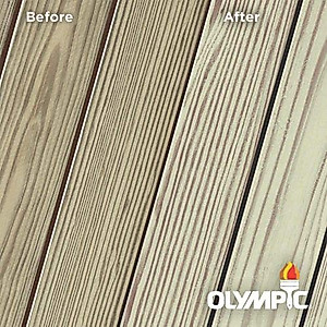 Olympic Stain Elite Wood Stain Woodland Oil Transparent Stain and Sealant in One Low VOC, Natural, 1 Gallon (434266)