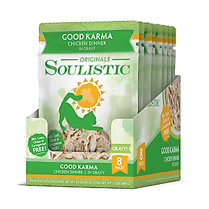 Soulistic Originals Good Karma Chicken Dinner in Gravy Wet Cat Food Pouches, 3 oz., Case of 8