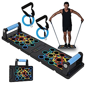 Home Workout Equipment Push Up Board 24 in 1 Multi-Functional Pushup Bar System Fitness Floor Chest Muscle Exercise Professional Equipment Burn Fat Strength Training Arm Men & Women Weights