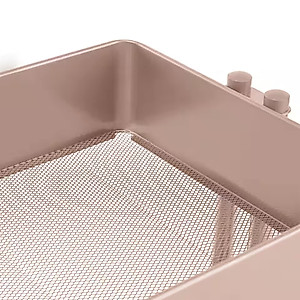 Simply Tidy Lexington 3 Tier Multipurpose Stylish Rolling Storage Cart for Organizing Supplies in Home or Office Spaces, Rose Gold