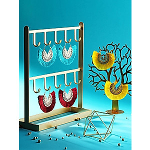 12 Pairs Statement Tassel Earrings Hoop Tassel Earrings Bohemian Geometric Handmade Earrings for Women(Stylish Style)