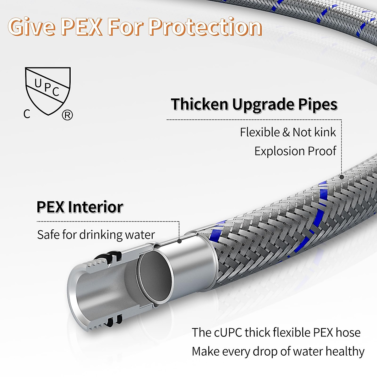 BESy Led 3 Hole Bathroom Sink Faucet, Matte Black Waterfall Wide Spread Bathroom Faucet with 3 Colors Light Changing, Widespread Vanity Faucet 2 Handle with Supply Lines with Pop Up Drain