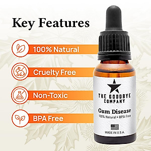 The Goodbye Company Gum Disease Treatment - 100% Pure Neem & Clove Oil - Natural Gingivitis Remedy - Non-Toxic, BPA-Free Oral Care - Fast-Acting Gum Healer (30ml)
