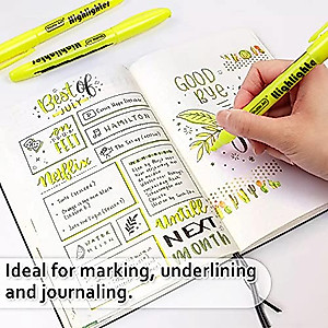 Shuttle Art Yellow Highlighters, 30 Pack Highlighters Bright Colors, Chisel Tip Dry-Quickly Non-Toxic Highlighter markers for Adults Kids Highlighting in Home School Office