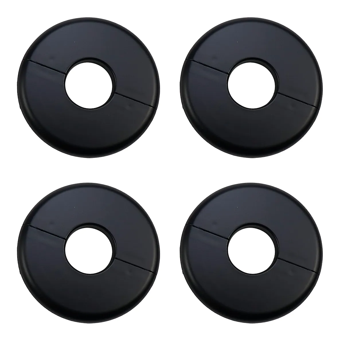 Antrader Wall Split Flange,4PCS Round Escutcheon Plate Cover Black ABS Plastic Wall Hole Decorative Cover Faucet Decorative Cover,28mm Diameter Hole