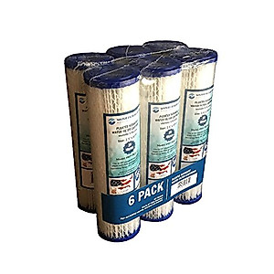 WF-PE1020 2.5-inch x 9-3/4-inch Pleated Sediment Water Filter Cartridge, fits in 10-inch standard size housings of undersink RO or filtration systems (6 Pack, 20 Micron)