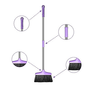 FGY Broom and Dustpan Set for Home, 36" Broom Dust Pan Set for Teen, Broom with Dustpan Combo Set for Home Kitchen Room Office Outdoor Indoor - 3L Capacity, 10" Great Edge