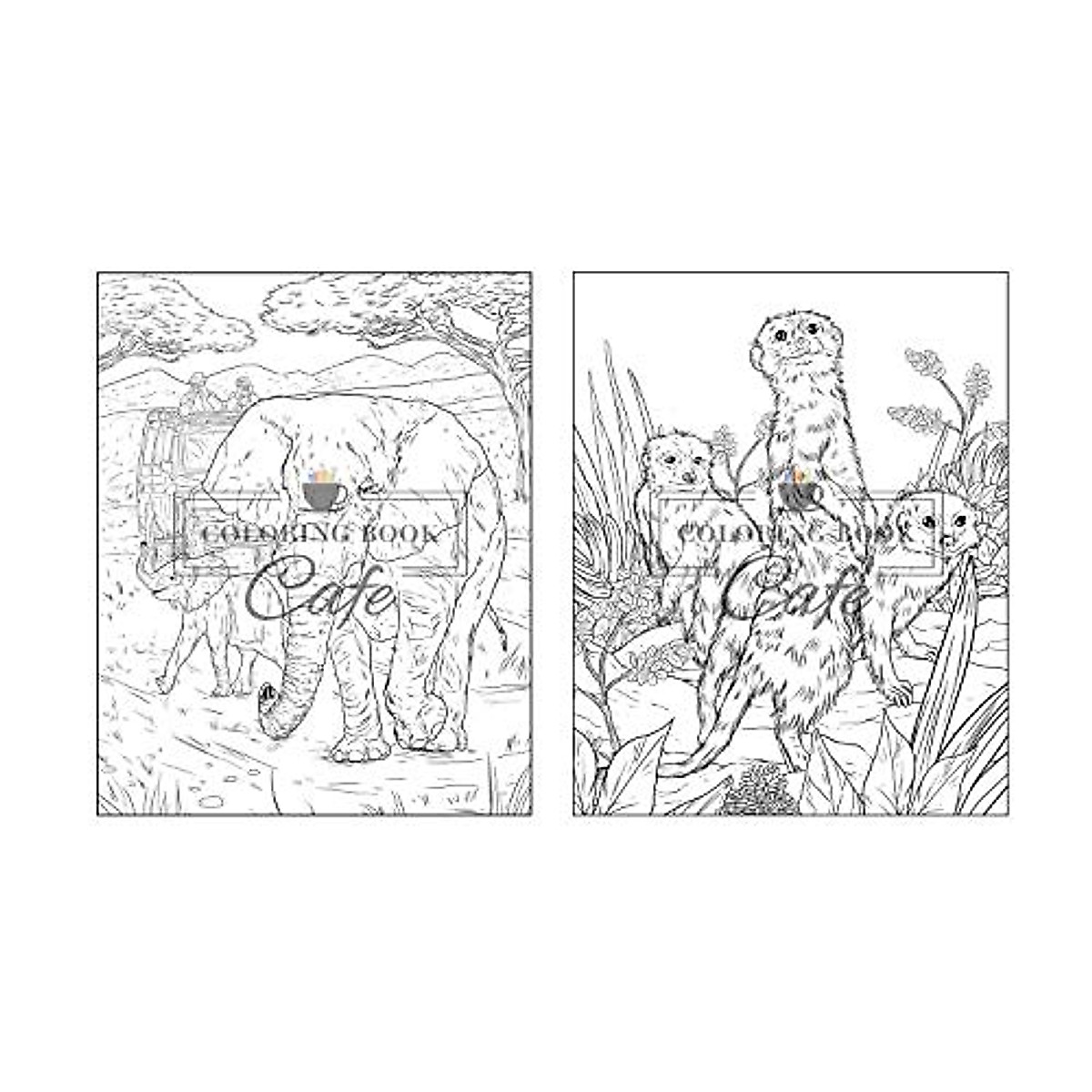 100 Wildlife Scenes: An Adult Coloring Book Featuring 100 Most Beautiful Wildlife Scenes with Animals, Birds and Flowers from Oceans, Jungles, Forests and Savannas