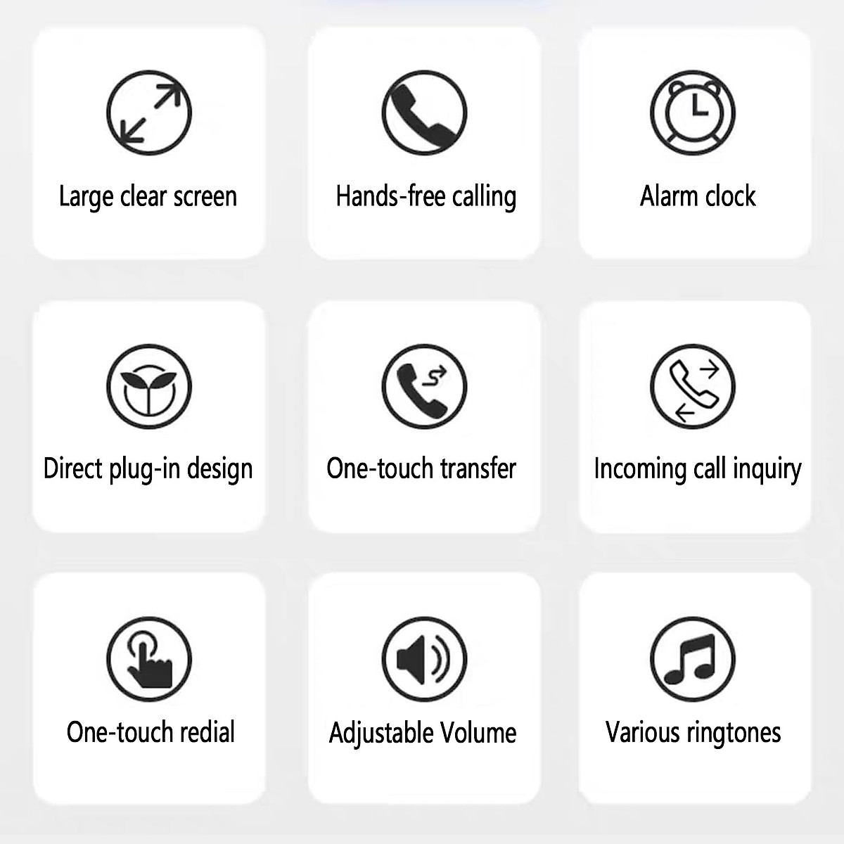 Corded Telephone Landline Telephone, Dual Interface Wired Telephone Big Button Landline Phones with Caller Identification Suitable for Office, Front Desk, Home, Hotel, Corded Landline (Black)