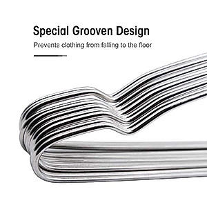METLUCK 40 Pack Clothes Hangers Stainless Steel Strong Wire Metal Hangers -17.71 Inch, Silver