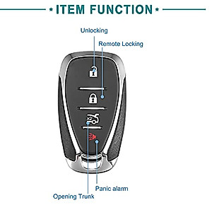 ACROPIX 4 Button Keyless Entry Remote Fit for Chevrolet Sonic - Pack of 1 Black