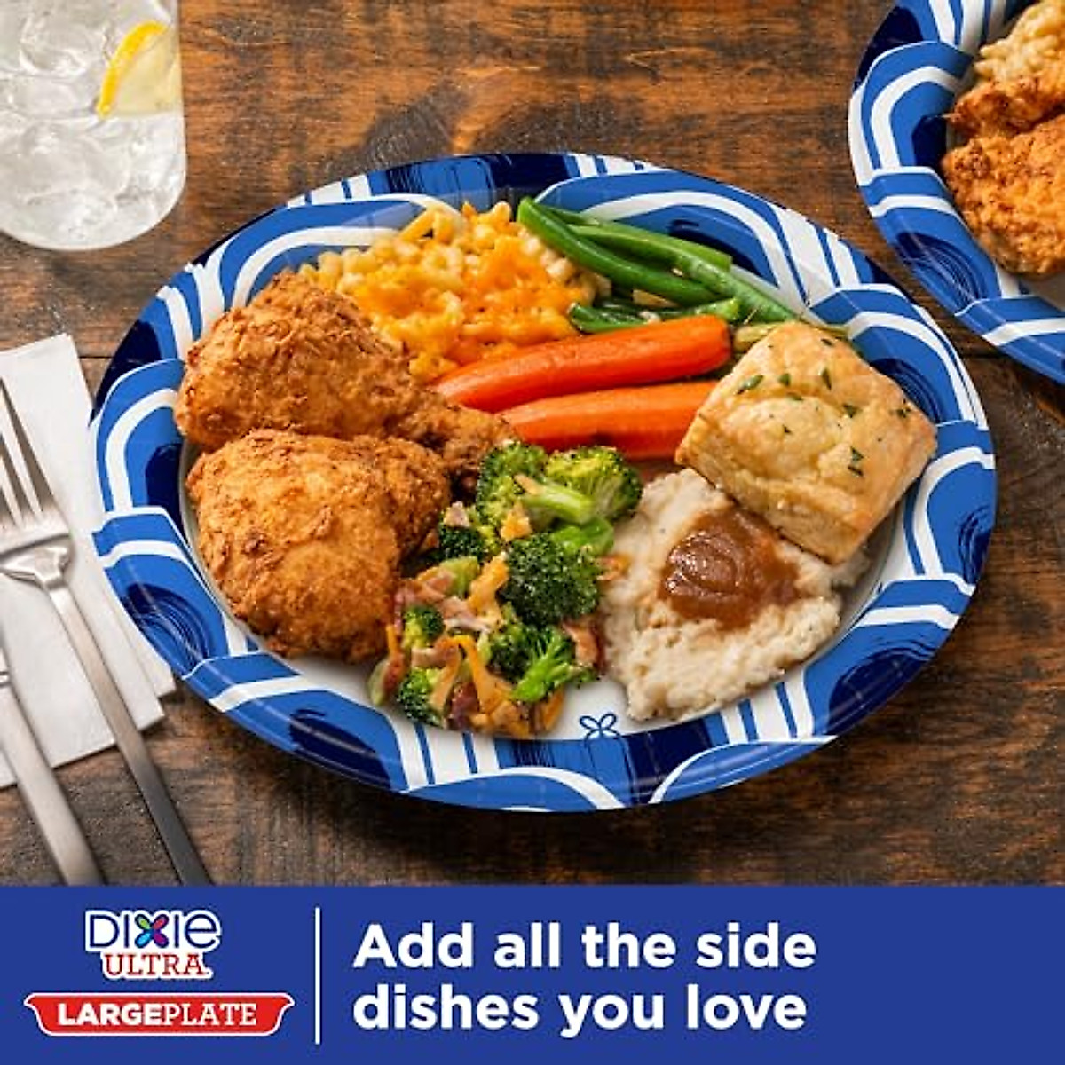 Dixie Ultra Large Plates, Disposable Plates for Heavy Messy Meals, 12 Count (Pack of 1)