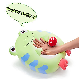 PLAYNICS Large Tree Frog Plush Pillow Stuffed Animal Toy,Big Size Cute Soft 14" Fat Kawaii Hugging Cuddle Huggable Plushie,Gift for Kids (Tree Frog)