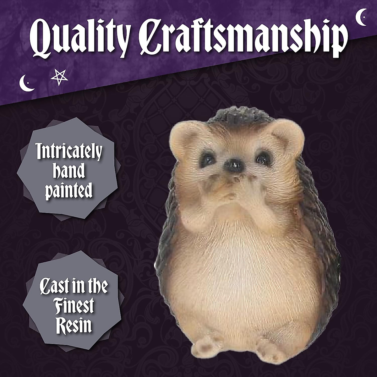 Nemesis Now Three Wise See No Evil Hear No Evil Speak No Evil Figurines, Adorable Hand-Painted Resin Collectibles and Gift - Hedgehogs