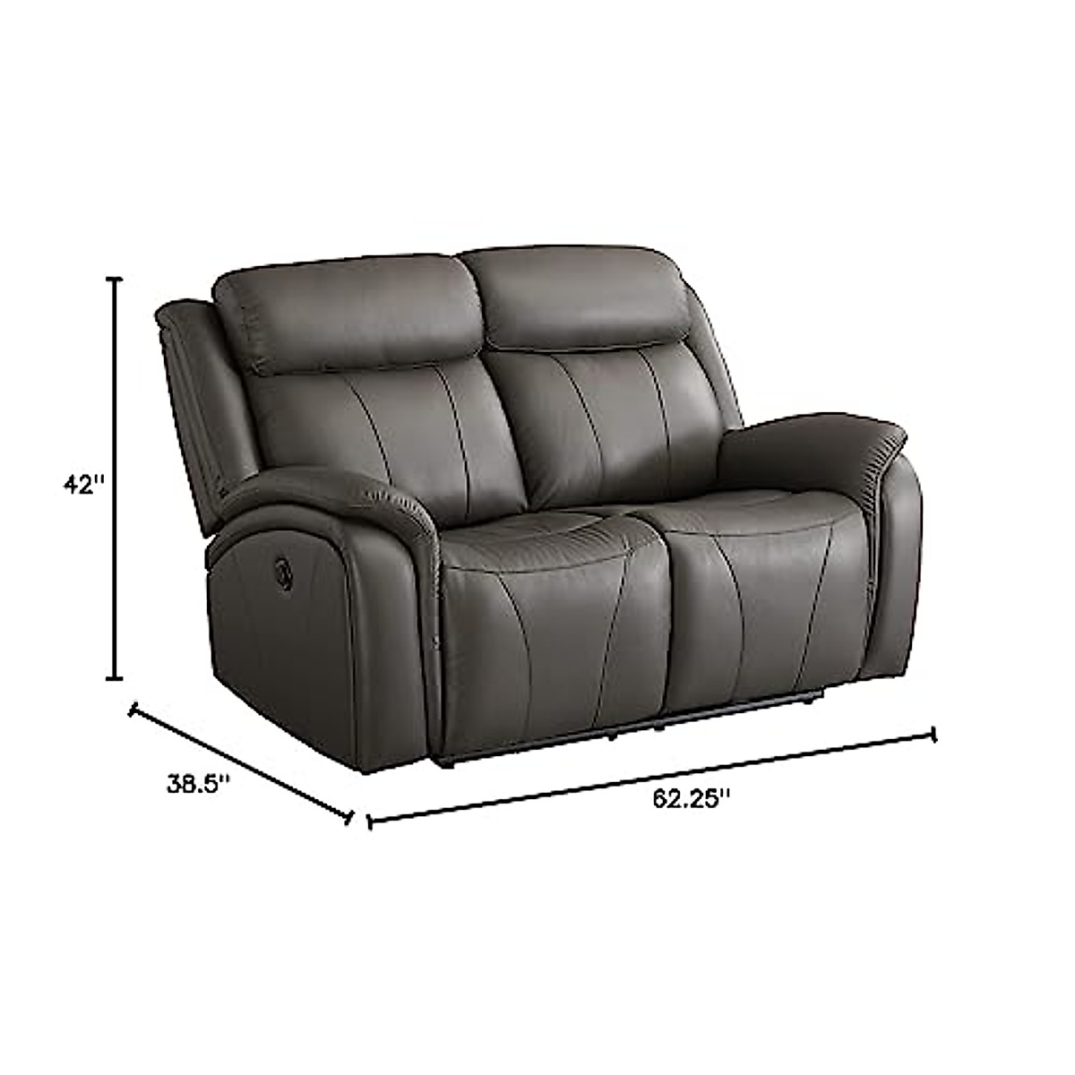 Signature Design by Ashley Chasewood Reclining Power Loveseat, Gray