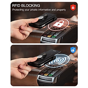 YESIIW AirTag Wallet for Men - RFID Protected, Premium Space Aluminum and Quality Leather, Black