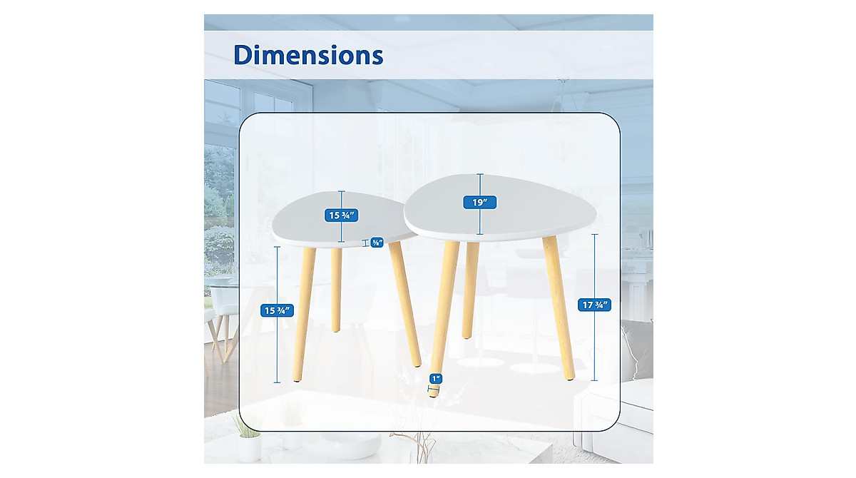 Modern Semi-Nesting Coffee Tables Set of 2 for Small Spaces | Lifetime Home