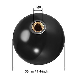uxcell Joystick Ball Top Handle Rocker Round Head Arcade Game DIY Parts Replacement Black 2Pcs