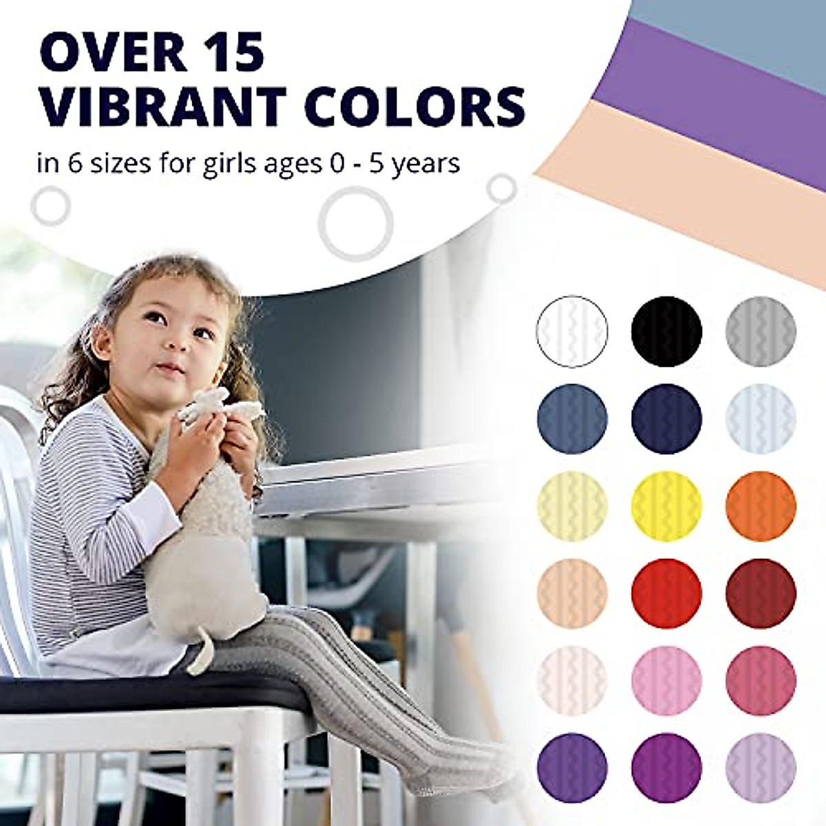 LA ACTIVE Baby Girl Tights Warm Cotton Leggings Tights, Non-Skid Seamless Cable Knit Stockings for 1T-2T Infant Toddler, Burgundy/Gold/Vanilla/Charcoal/Black-5 Pairs