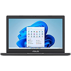 ASUS 2022 11.6" HD Laptop, Intel Celeron N4020 Processor, 4GB RAM, 64GB eMMC Flash Memory, Intel HD Graphics, HD Webcam, Star Black, Windows 11 S, 32GB SnowBell USB Card
