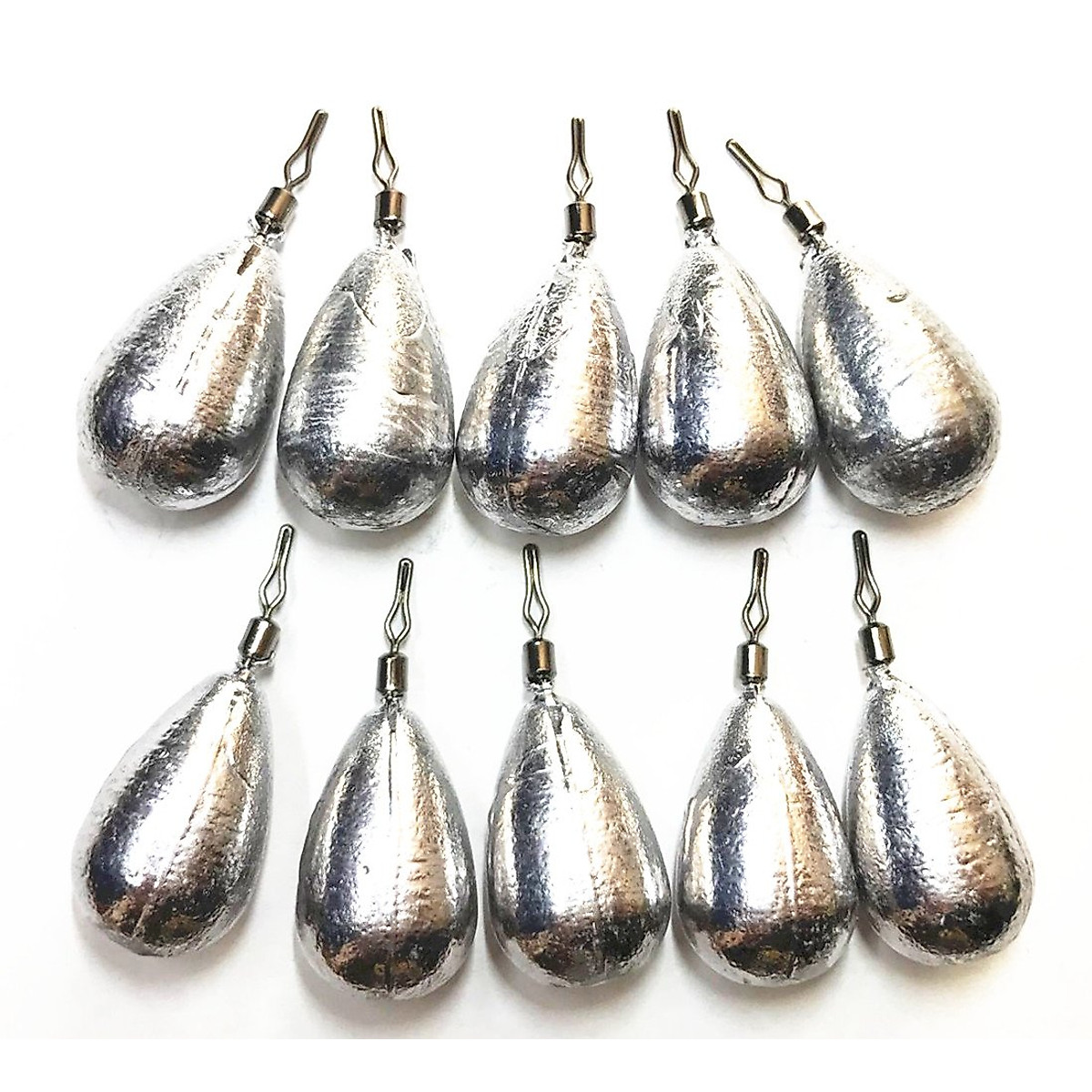 Kathy store INC 10 Pcs Teardrop Drop Shot Sinker/Drop Shot Finesse Sinker Fishing Sinkers in Various Sizes (Teardrop Drop Shot Sinker, 1/8 oz - 10 per Pack)