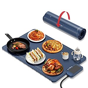Electric Warming Tray, Food Warming Mat with Adjustable Temperature, Full Surface Heating,Rollable & Portable, Auto Shut-Off -Versatile Food Warmer for Parties Buffets Gatherings Holidays Daily Use