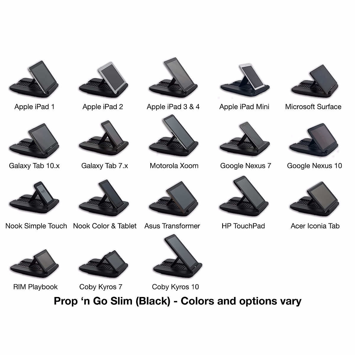 Prop 'n Go Slim - iPad Pillow with Adjustable Angle Control for iPad Air, iPad Mini, iPad Pro, iPhone, Tablets, eReaders, and More (Blue)