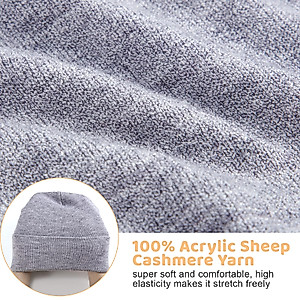 SATINIOR 4 Pieces Baby Beanies Toddler Beanie Hat for Boys Girls Winter Spring Warm Cute Infant Cozy Hat 0-36 Months(Beige, Navy Blue, Army Green, Gray)