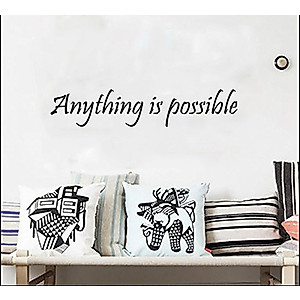 Hi-Shop Anything is Possible Bedroom Quote Decors Wall Saying Decals Quote for Home Wall Stickers Nursery Room Decor
