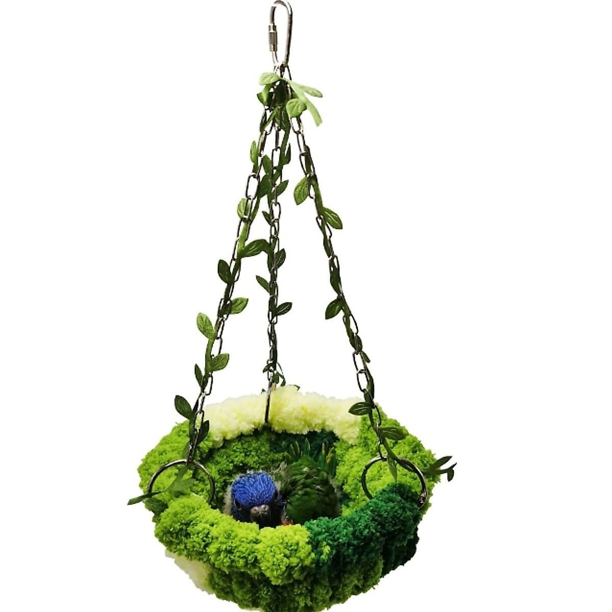 Bird Nest Hanging Hammock Bed Toy for Small Medium Pet Parrot Parakeet Cockatiel Conure Cockatoo Amazon Lovebird Budgie Finch Canary Hamster Rat Gerbils Chinchilla Cage Stand Perch (Multicolor)