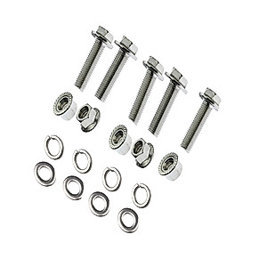 Needenr M8-1.25x45mm Flanged Hex Head Bolts,Stainless Steel 304 Flange Hexagon Bolt,Nuts,Flat & Lock Washers Kits Flange Hexagon Screws for Exhaust Manifold Hardware Kit