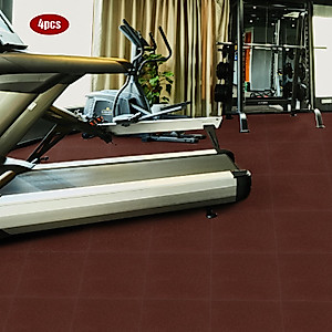 CheriMuMu Rubber Playground Tiles, 20"x20"x1” High Density Interlocking Shock Absorbent Safety Tiles Heavy Duty Rubber Exercise Mats, Non-Slip Flooring Mat for Playground Park Gym Indoor and Outdoor