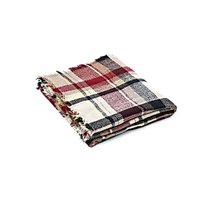 American Trends Women's Fall Winter Scarf Classic Tassel Plaid Scarf Warm Soft Chunky Large Blanket Wrap Shawl Scarves Pink Scarf