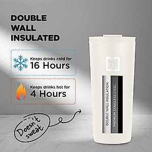 IRON °FLASK Classic Tumbler 2.0-2 Lids (Straw/Flip), Vacuum Insulated Stainless Steel Water Bottle, Double Walled, Drinking cup, Thermo Travel Mug - Cashmere Cream, 24 Oz