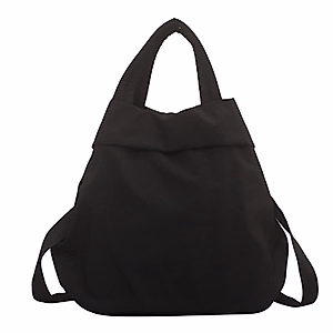 Aesthetic Hobo Bags for Women, Large Crossbody Shoulder Bag Boho Work Yoga Gym Totes Handbags (Black,One Size)