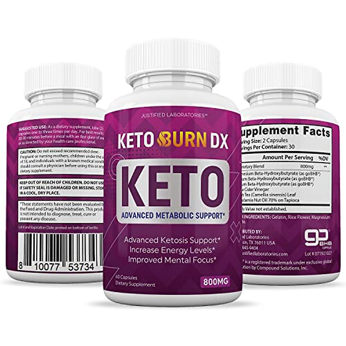 Keto Burn DX Pills 800MG Includes Apple Cider Vinegar goBHB Exogenous Ketones Advanced Ketosis Support for Men Women 60 Capsules