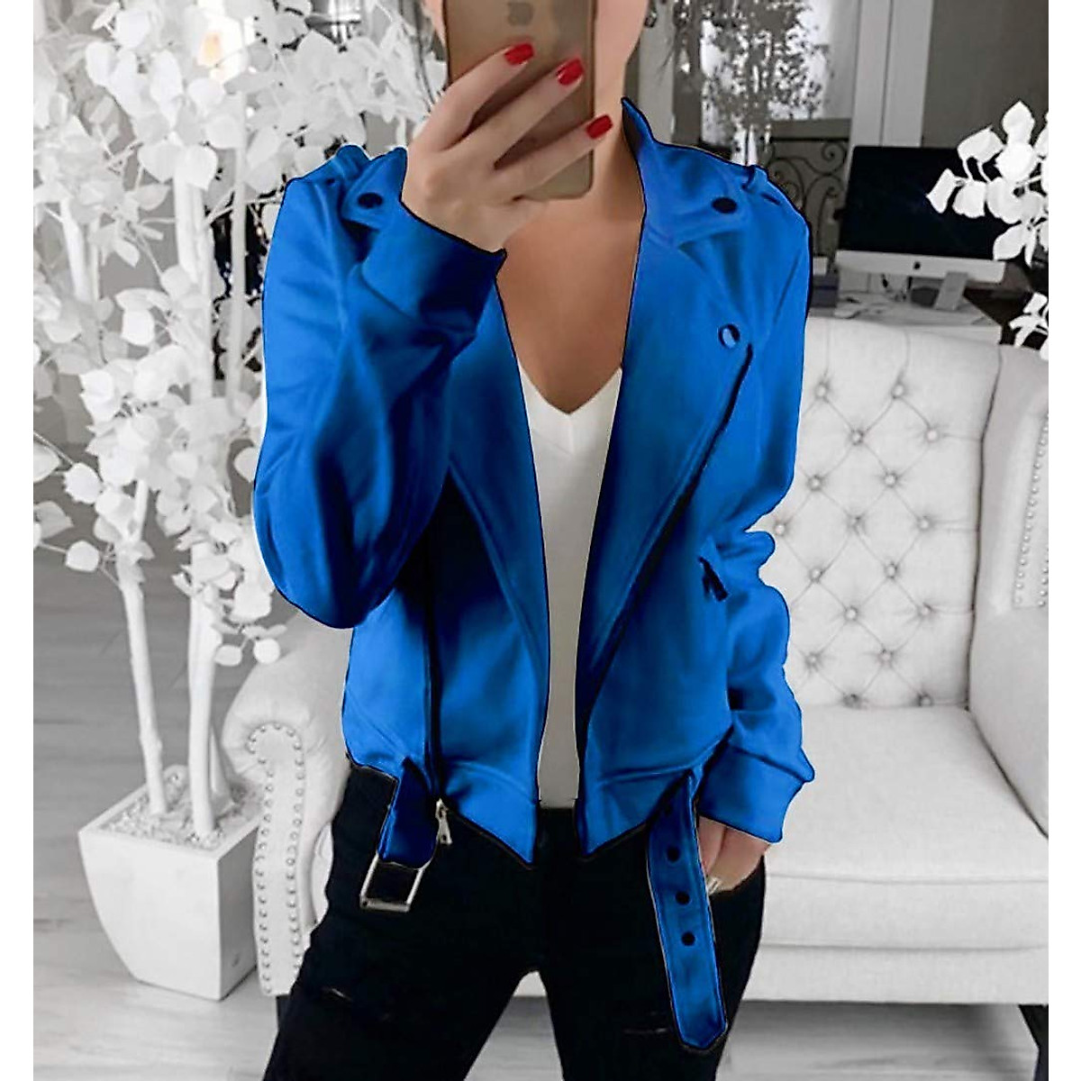 Goddessvan Casual Cardigan Suit Women Winter Long Sleeve Open Front Short Coat Jacket